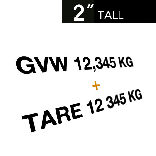 GVW & TARE Decals (Set of 2)
