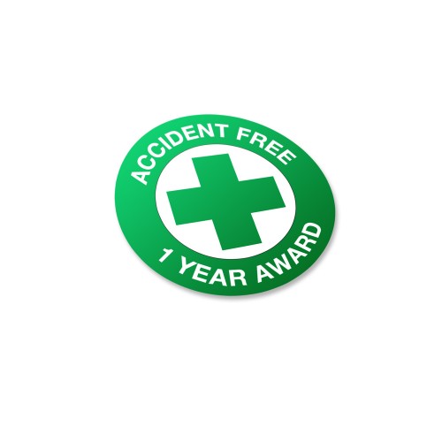 Accident Free 1 Year Award Stickers - 50/Pack