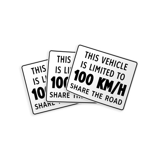 Vehicle Limited to 100 km/h - Label