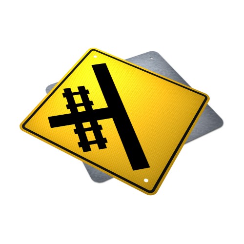 Cross-Road Railway Crossing Left From T