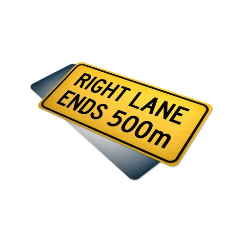 Right Lane Ends Sign